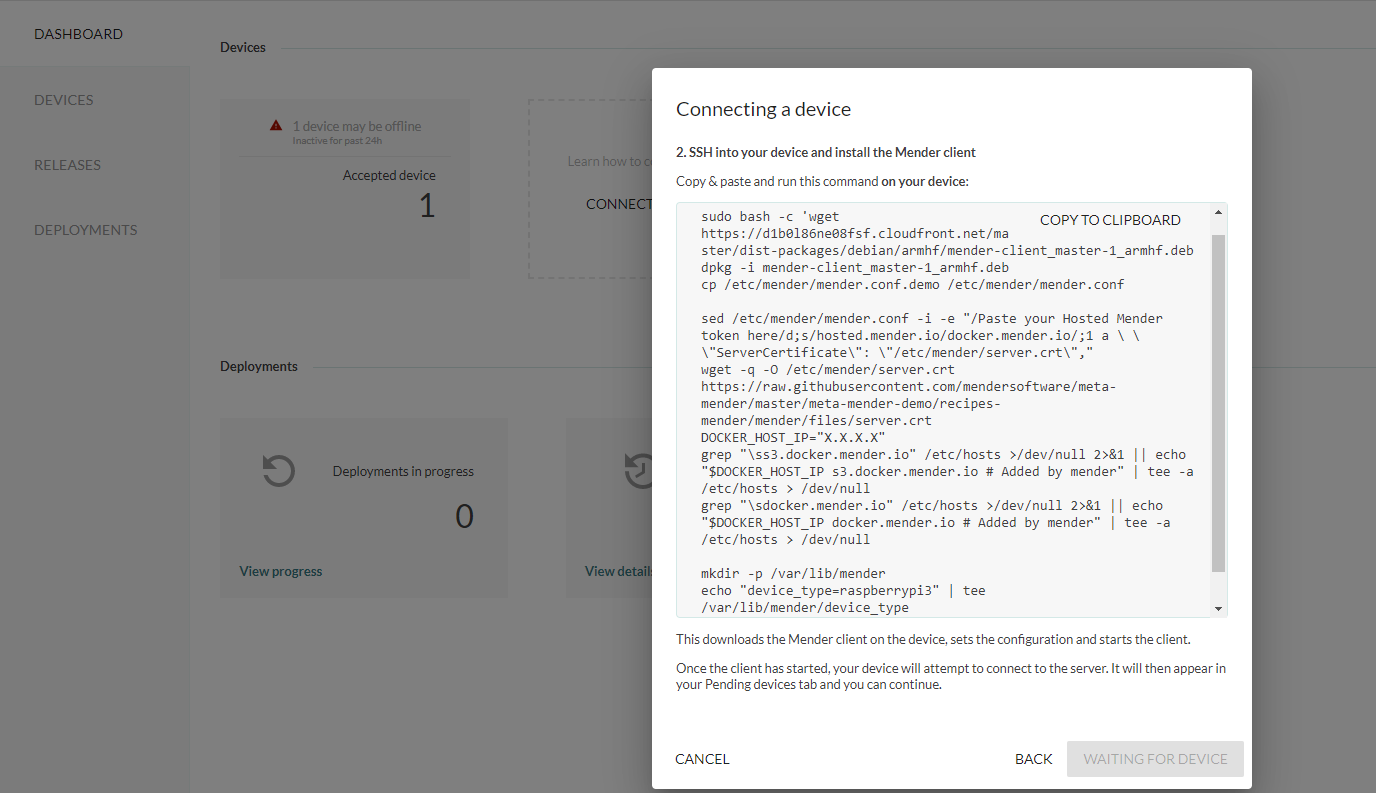 Getting started with Mender 2.1 beta on Windows | Mender