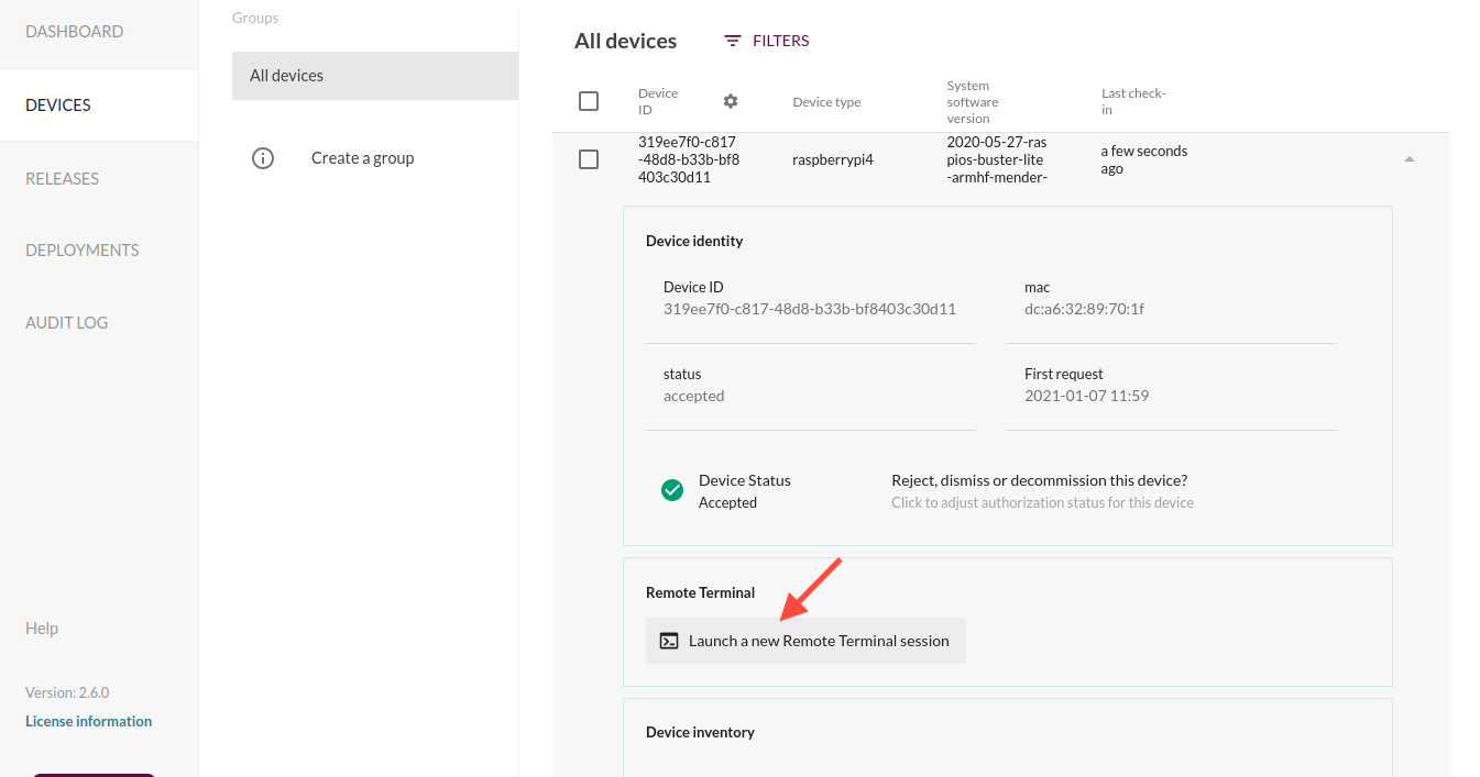 Mender 2.6 release: Secure remote access and customizability | Mender